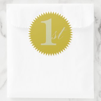 1st First Prize Golden Seal Stickers | Zazzle