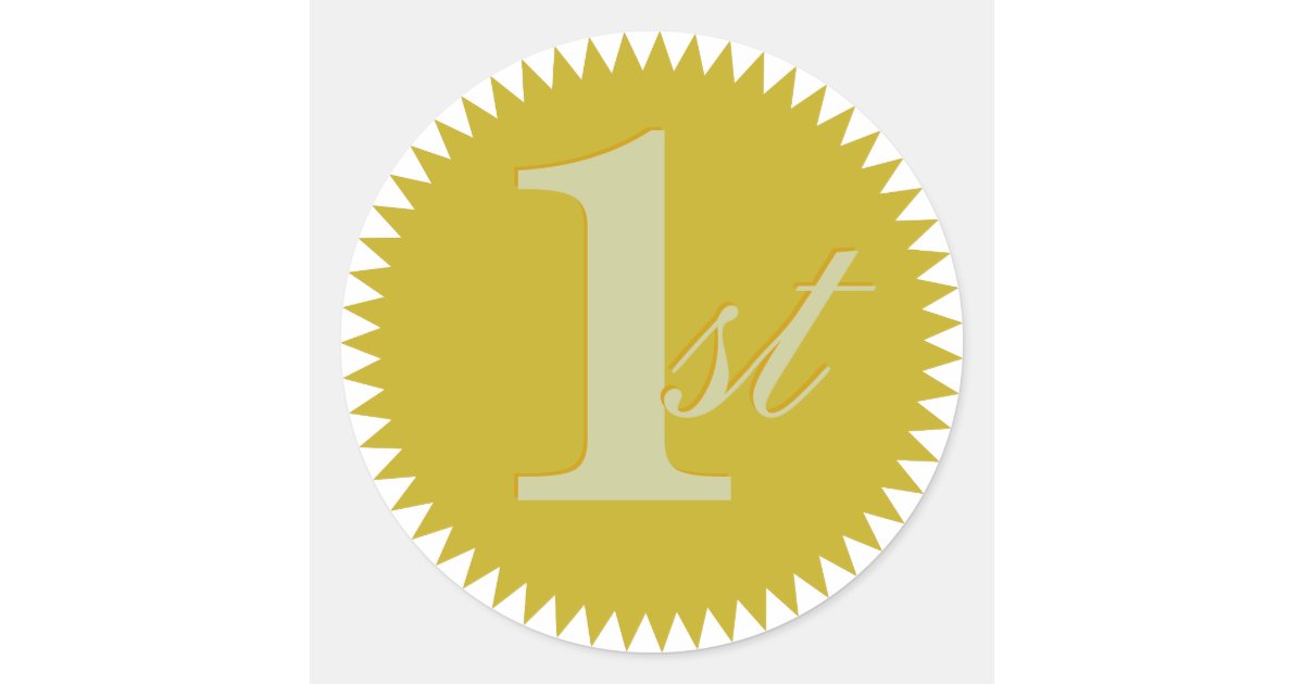 1st First Prize Golden Seal Stickers | Zazzle.com