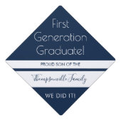 1st Generation Graduate Success Family Name Blue Graduation Cap Topper ...