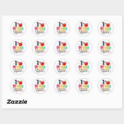 1st grade class school colorful stickers | Zazzle