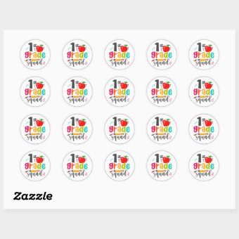 1st grade class school colorful stickers | Zazzle