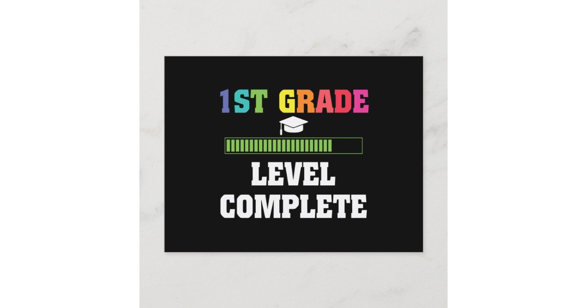 1st Grade Level Complete Kids Graduation Postcard | Zazzle