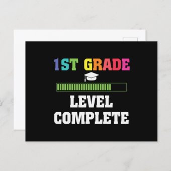1st Grade Level Complete Kids Graduation Postcard | Zazzle