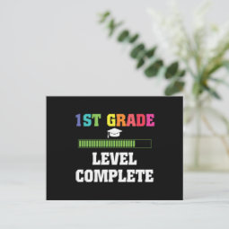 1st Grade Level Complete Kids Graduation Postcard | Zazzle