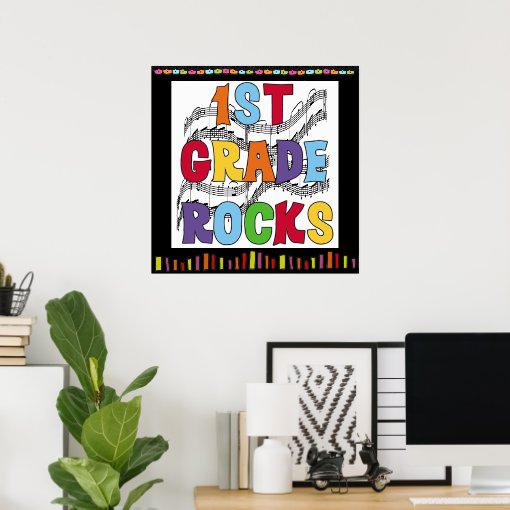 1st Grade Rocks Classroom Poster | Zazzle