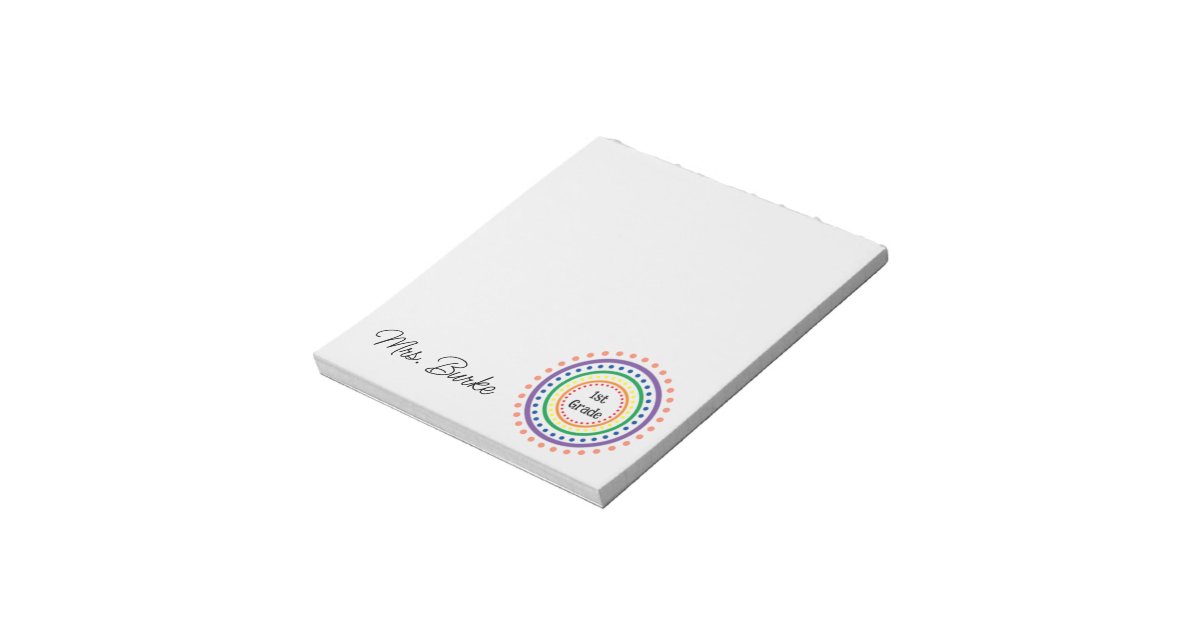 1st grade teacher notepad | Zazzle