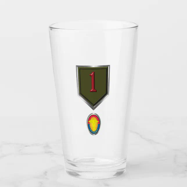 1st Infantry Div “Big Red One”Patch Insignia Glass | Zazzle