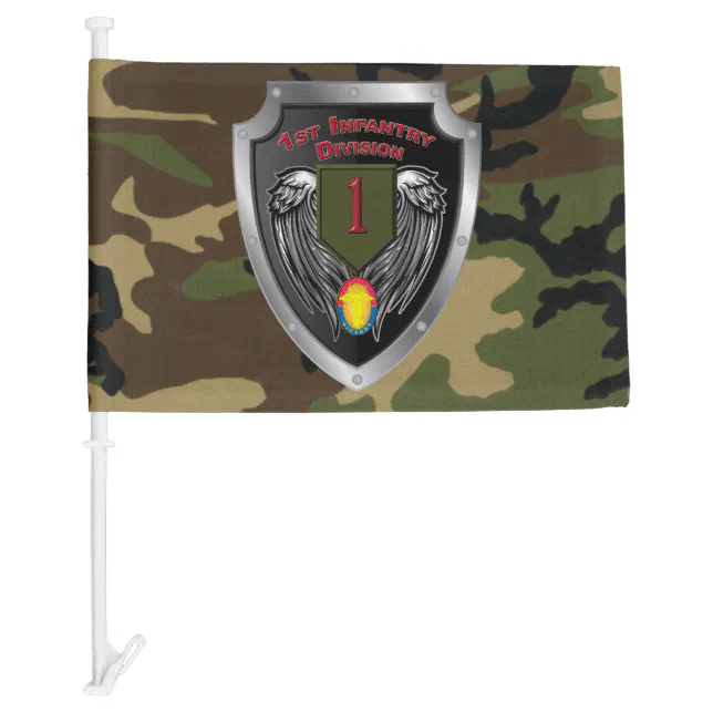 1st Infantry Div “Big Red One” Veteran Car Flag | Zazzle