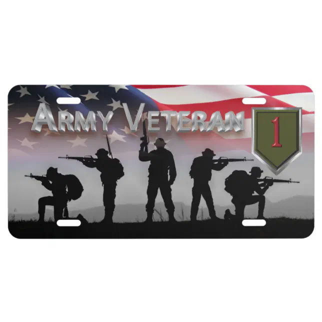 1st Infantry Division Army Veteran License Plate | Zazzle