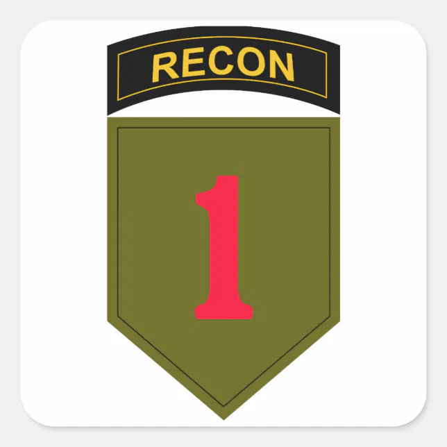 1st Infantry Division Recon Square Sticker | Zazzle