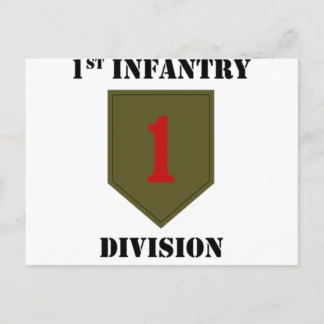 1st Infantry Division With Text Postcard | Zazzle