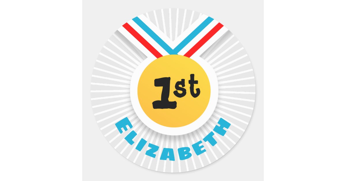 1st Place Classic Round Sticker | Zazzle