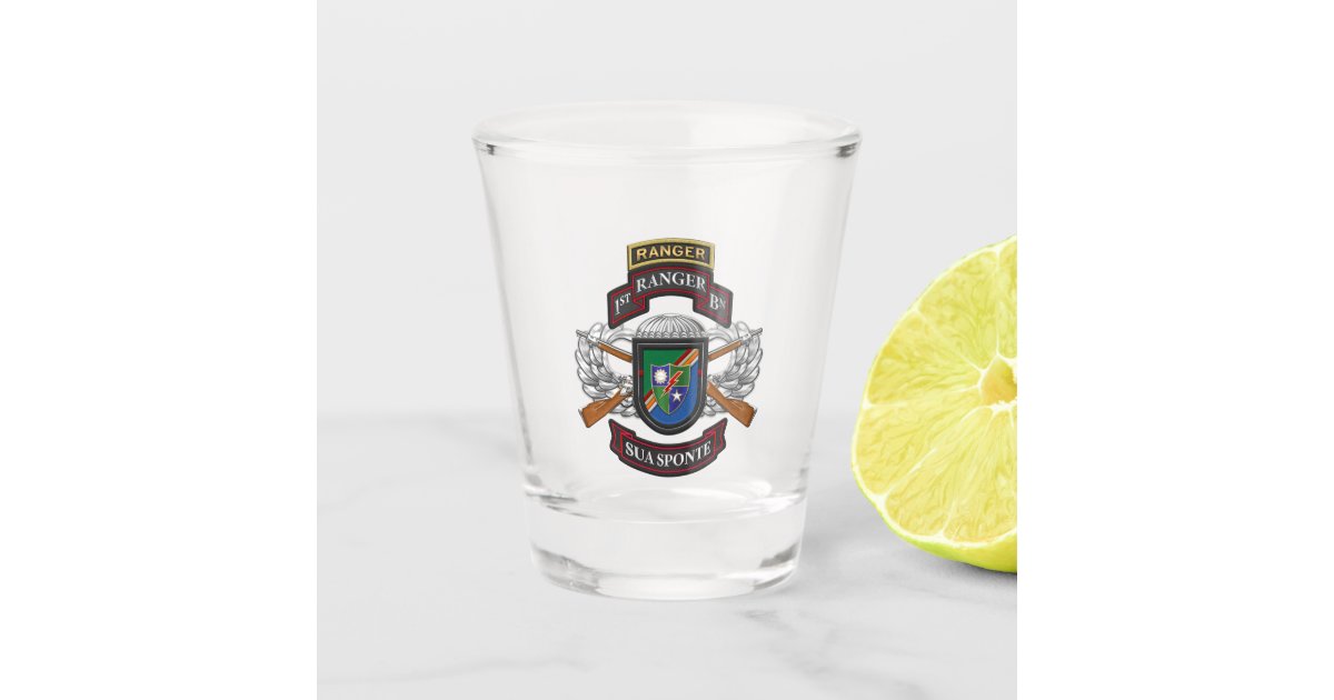 1st Ranger Battalion BERET FLASH DUI SSI RANGER T- Shot Glass | Zazzle