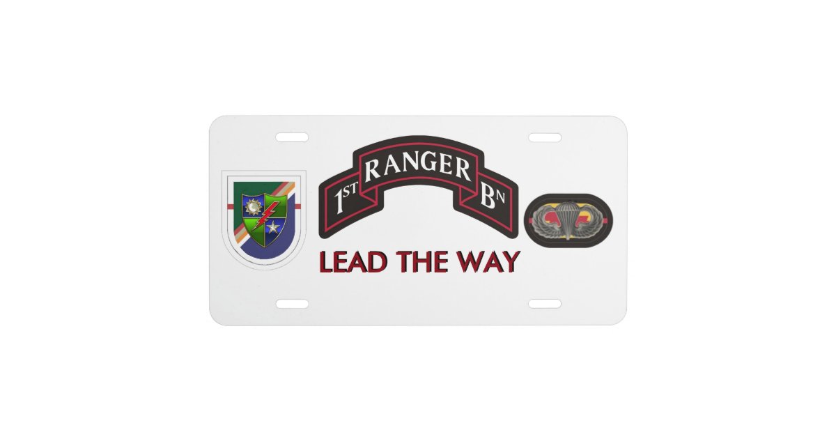 1ST RANGER BATTALION LICENSE PLATE | Zazzle
