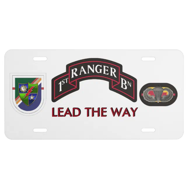 1ST RANGER BATTALION LICENSE PLATE | Zazzle