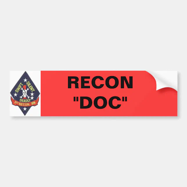 1st_recon-bn_insig, RECON "DOC" Bumper Sticker | Zazzle