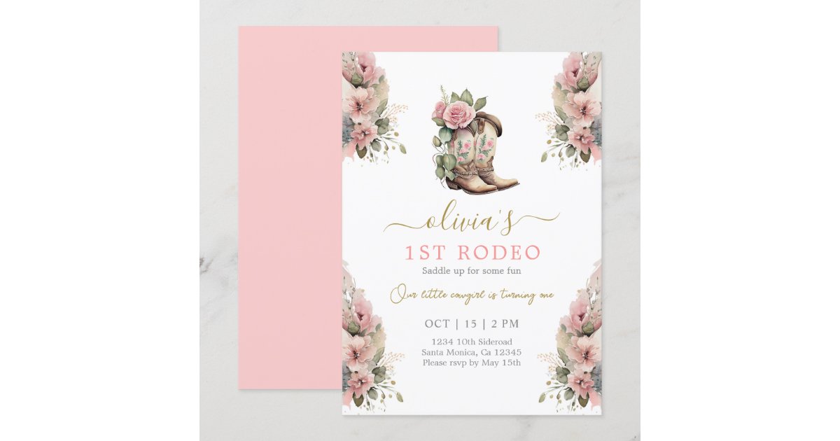 1st Rodeo Birthday Girl Invitation | Zazzle