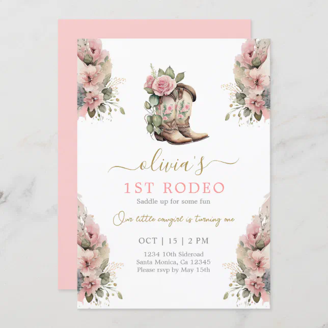 1st Rodeo Birthday Girl Invitation | Zazzle