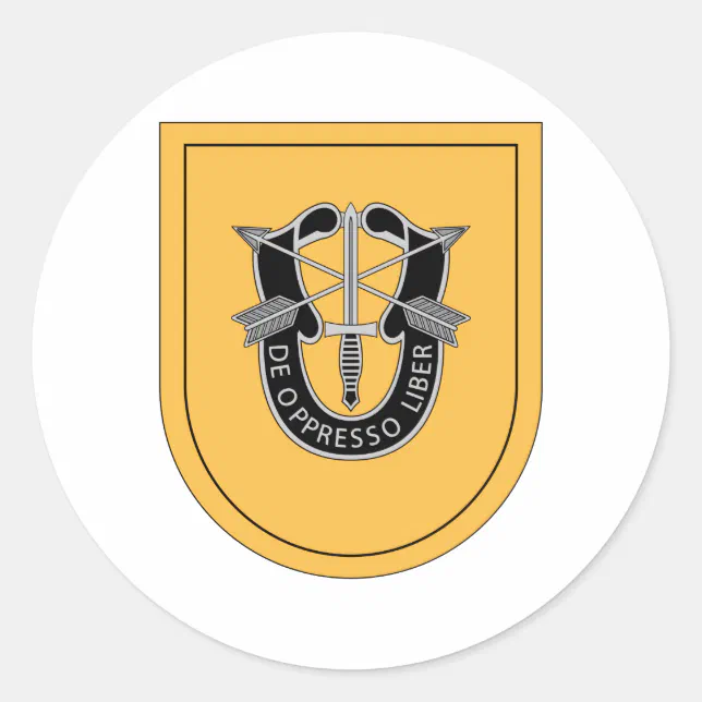 1st Special Forces Group Flash Classic Round Sticker | Zazzle