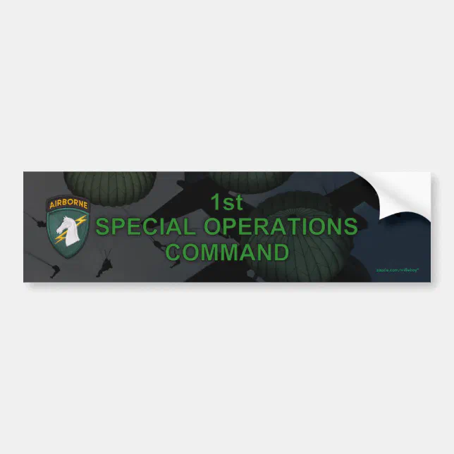1st special ops usacapoc patch Bumper Stick Bumper Sticker | Zazzle