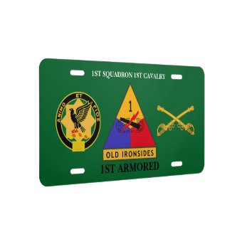 1ST SQDN 1ST CAVALRY 1ST ARMORED LICENSE PLATE | Zazzle
