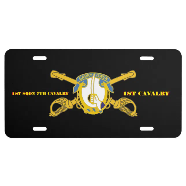 1ST SQUADRON 7TH CAVALRY 1ST CAVALRY LICENSE PLATE | Zazzle