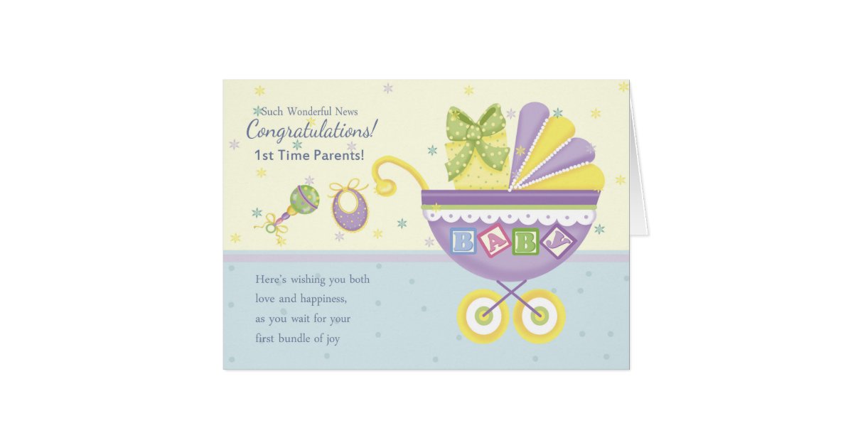 1st Time Parents Pregnancy Congratulations Card | Zazzle.com