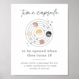 1st Trip Around The Sun Space Time Capsule Poster | Zazzle