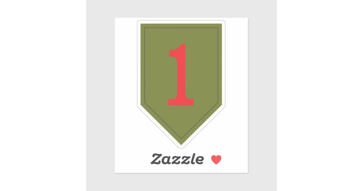 1st US Infantry Division The Big Red One patch Sticker | Zazzle