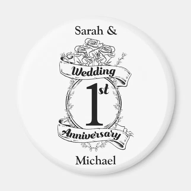 1st Wedding Anniversary Magnet | Zazzle