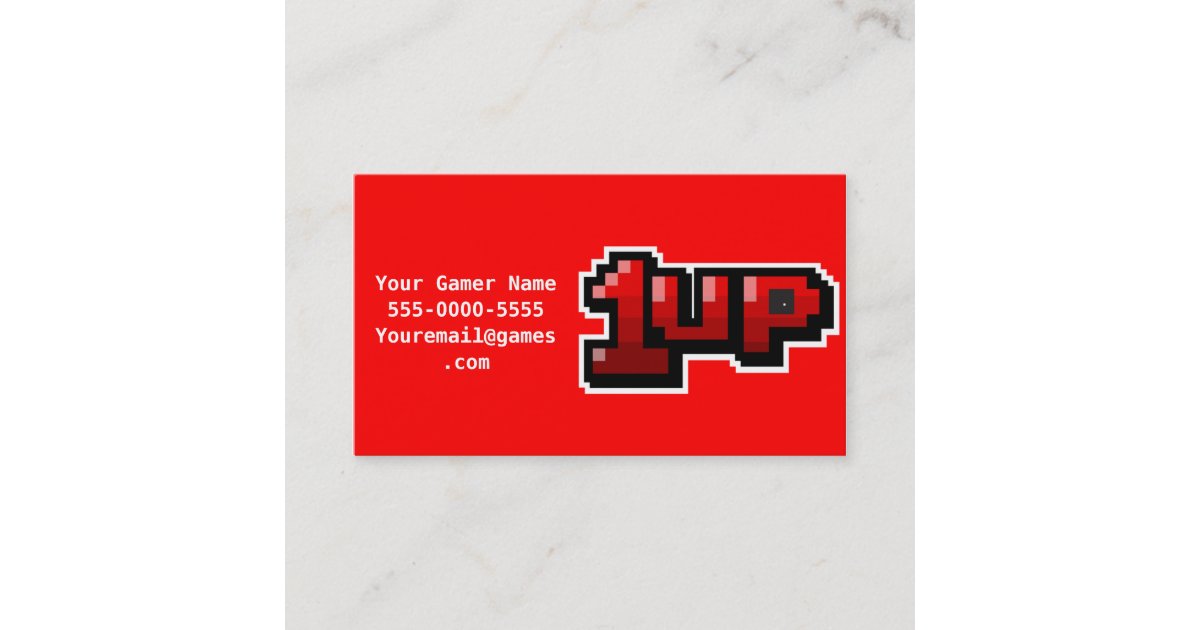 1UP Video Game Gamer Business Cards | Zazzle