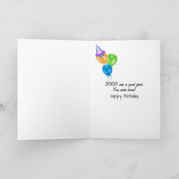 2000 Birthday Year Fun Trivia Card | Zazzle