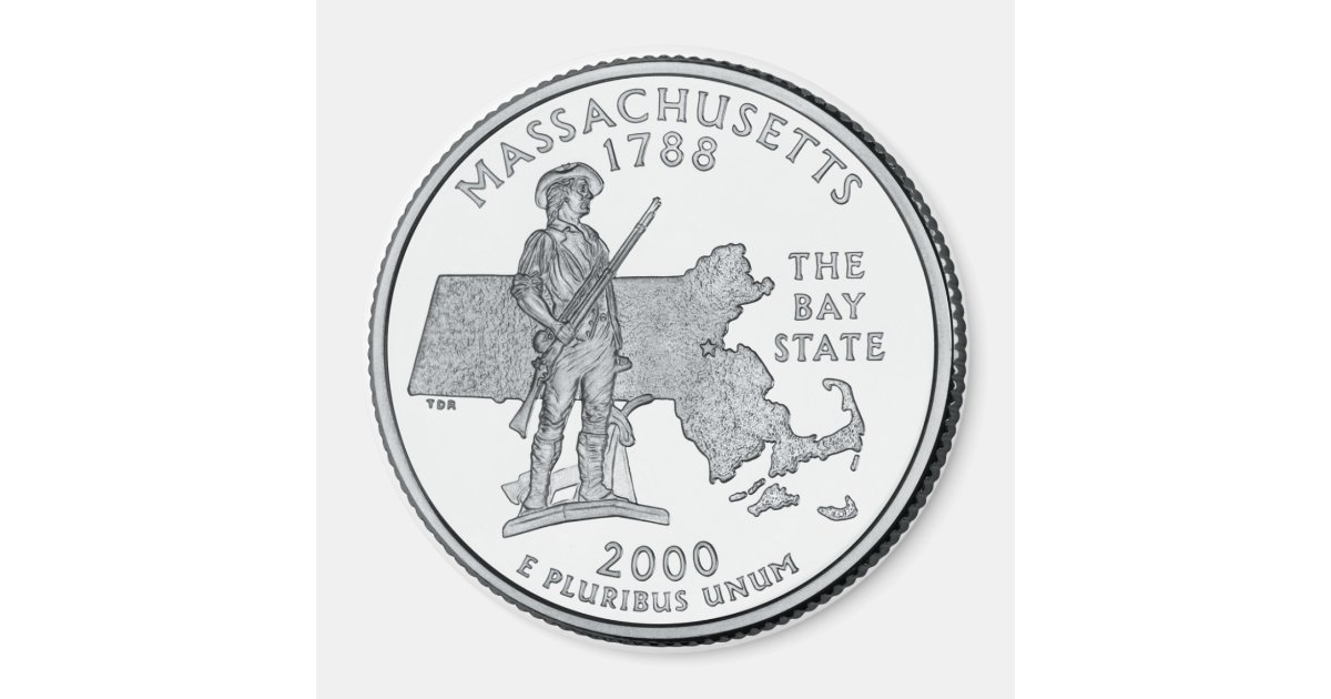 2000 Massachusetts State Quarter magnet | Zazzle