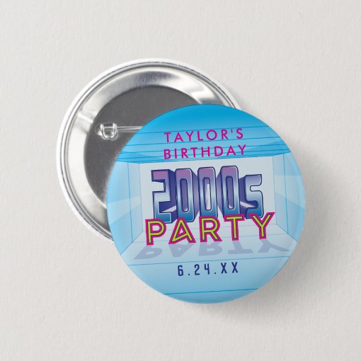 2000s Party Theme Button | Zazzle