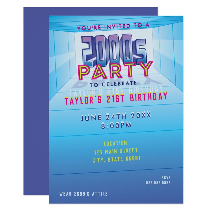 2000s Party Theme Invitation | Zazzle.com