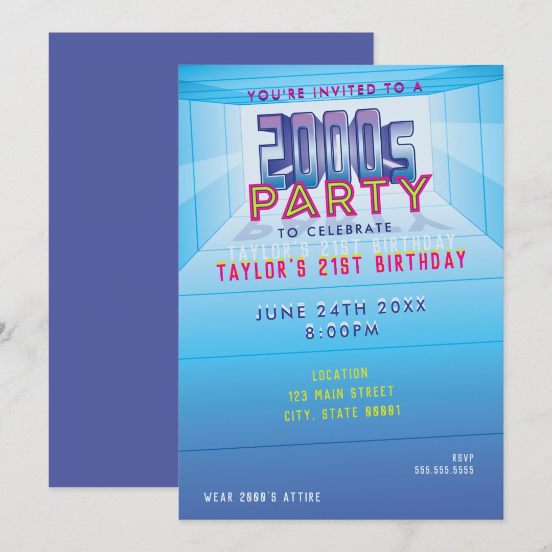 2000s Party Theme Invitation | Zazzle