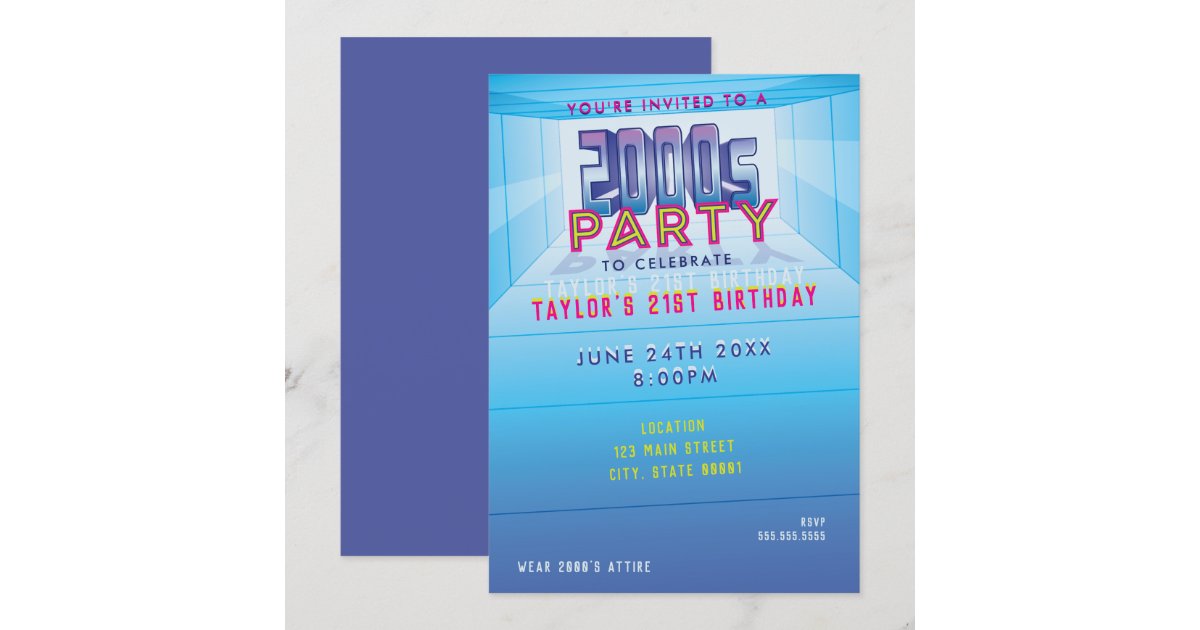 2000s Party Theme Invitation | Zazzle