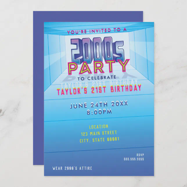 2000s Party Theme Invitation | Zazzle