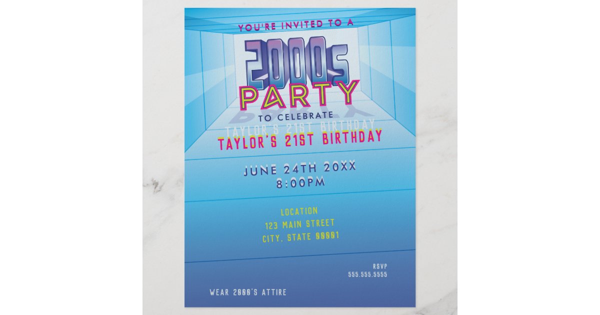 2000s Party Theme Invite Flyer | Zazzle