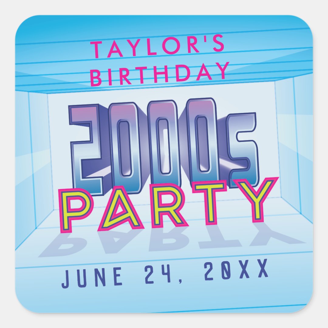 2000s Party Theme Stickers | Zazzle