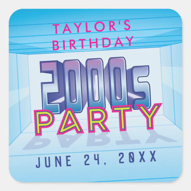 2000s Party Theme Stickers | Zazzle