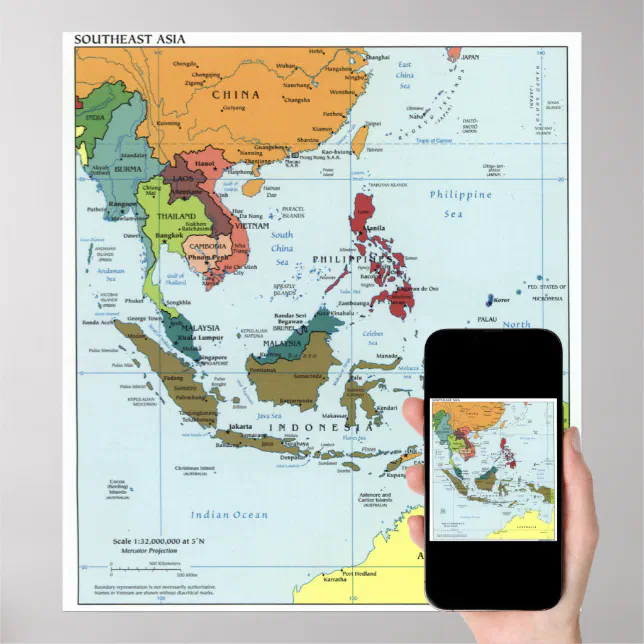 2003 Southeast Asia Map Poster | Zazzle