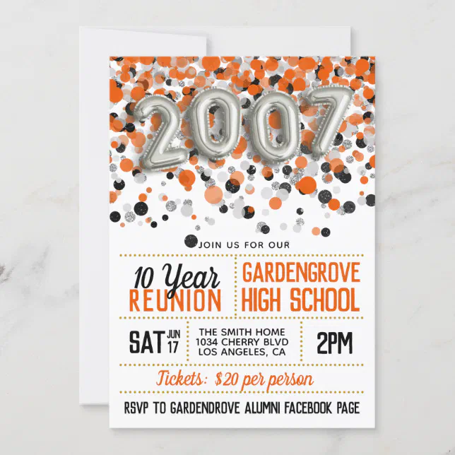 2007 High School College Reunion Invitation | Zazzle