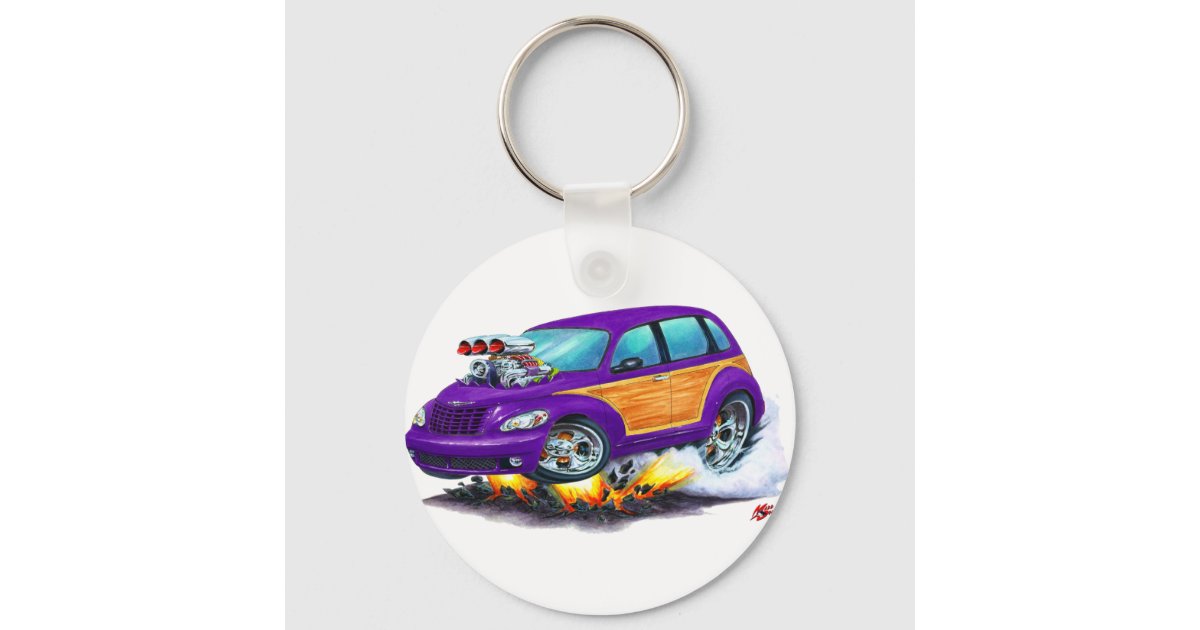 2008-10 PT Cruiser Purple Woodie Keychain | Zazzle