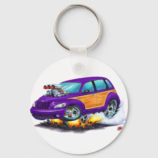 2008-10 PT Cruiser Purple Woodie Keychain | Zazzle