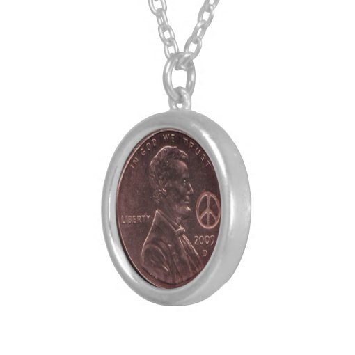 2009 PEACE Lincoln Cent Penny HIPPIE Birth Year Silver Plated Necklace ...