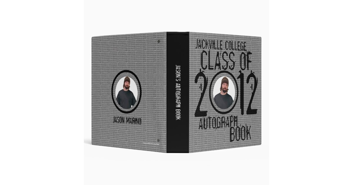 2012 Autograph Graduation Book Binder Gray | Zazzle