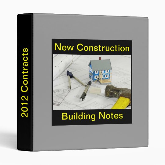 2012 Building Contract - New Construction Note Bin Binder | Zazzle.com