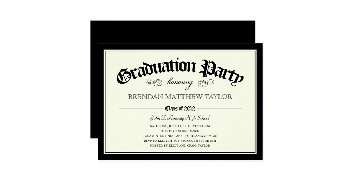 Graduation Diploma Party Printable Invitations