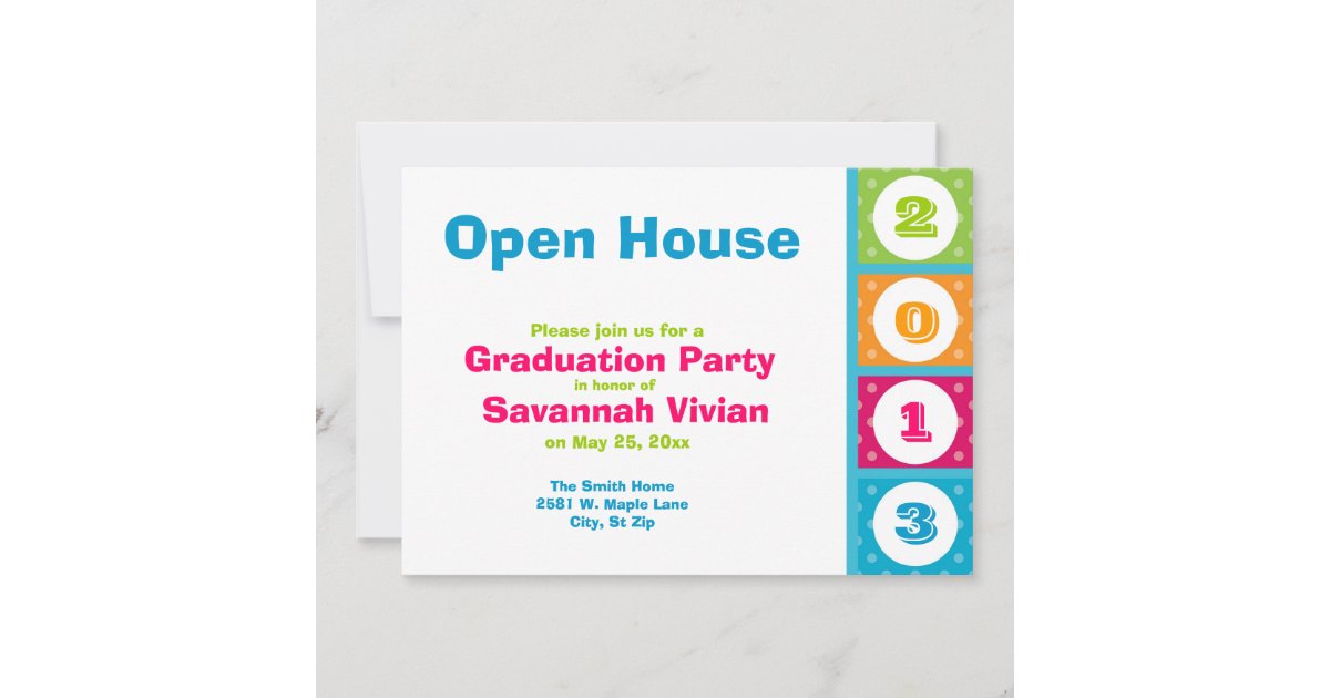 2013 Graduation Party Open House Invitations | Zazzle